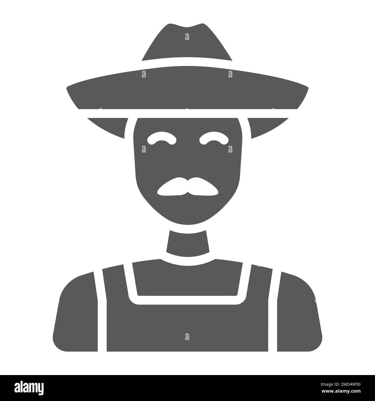 Farmer glyph icon, farming and agriculture, farm man sign vector ...