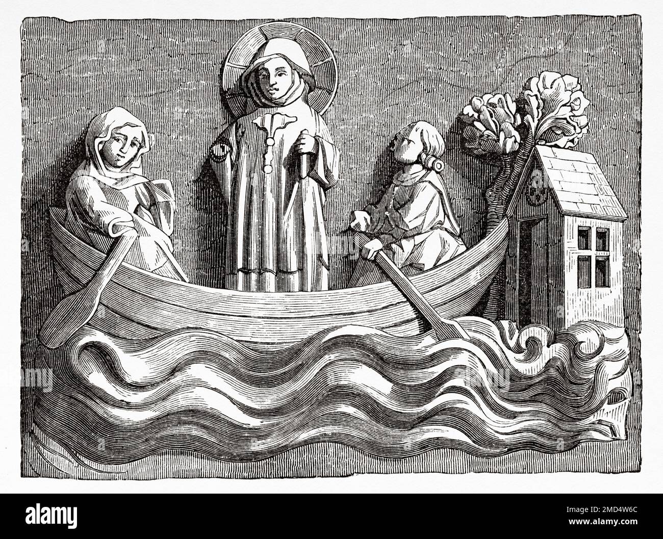 Bas-relief which once adorned the portal of Saint Julien the Poor in ...