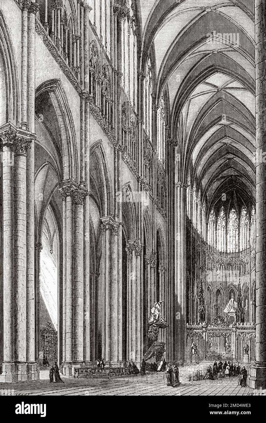 Ogival architecture. Interior of Cathedral Notre Dame, Amiens, Picardy ...