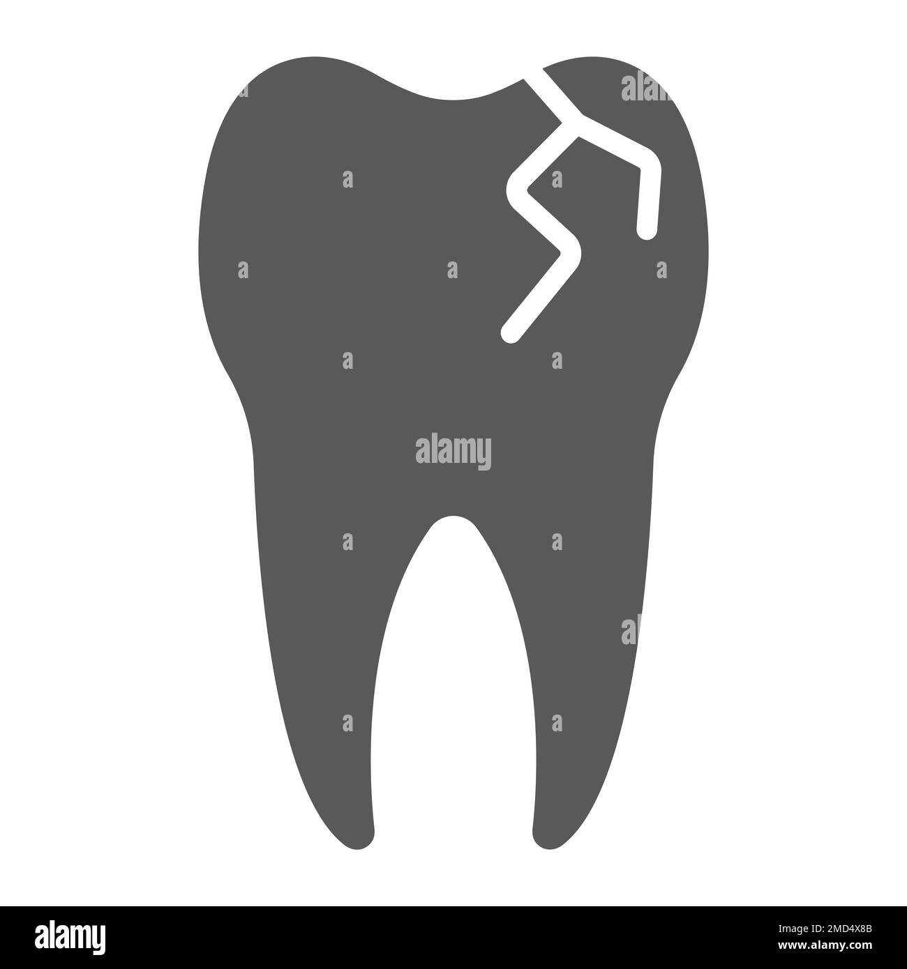 Cracked tooth glyph icon, stomatology and dental, broken tooth sign ...