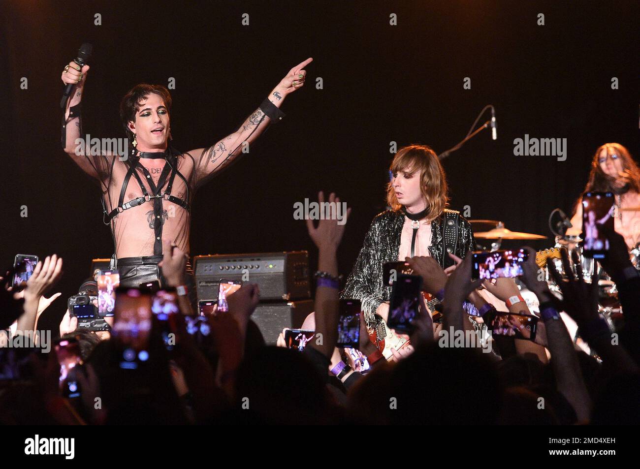 Maneskin performs on Monday, Nov. 1, 2021, at The Roxy Theatre in West ...