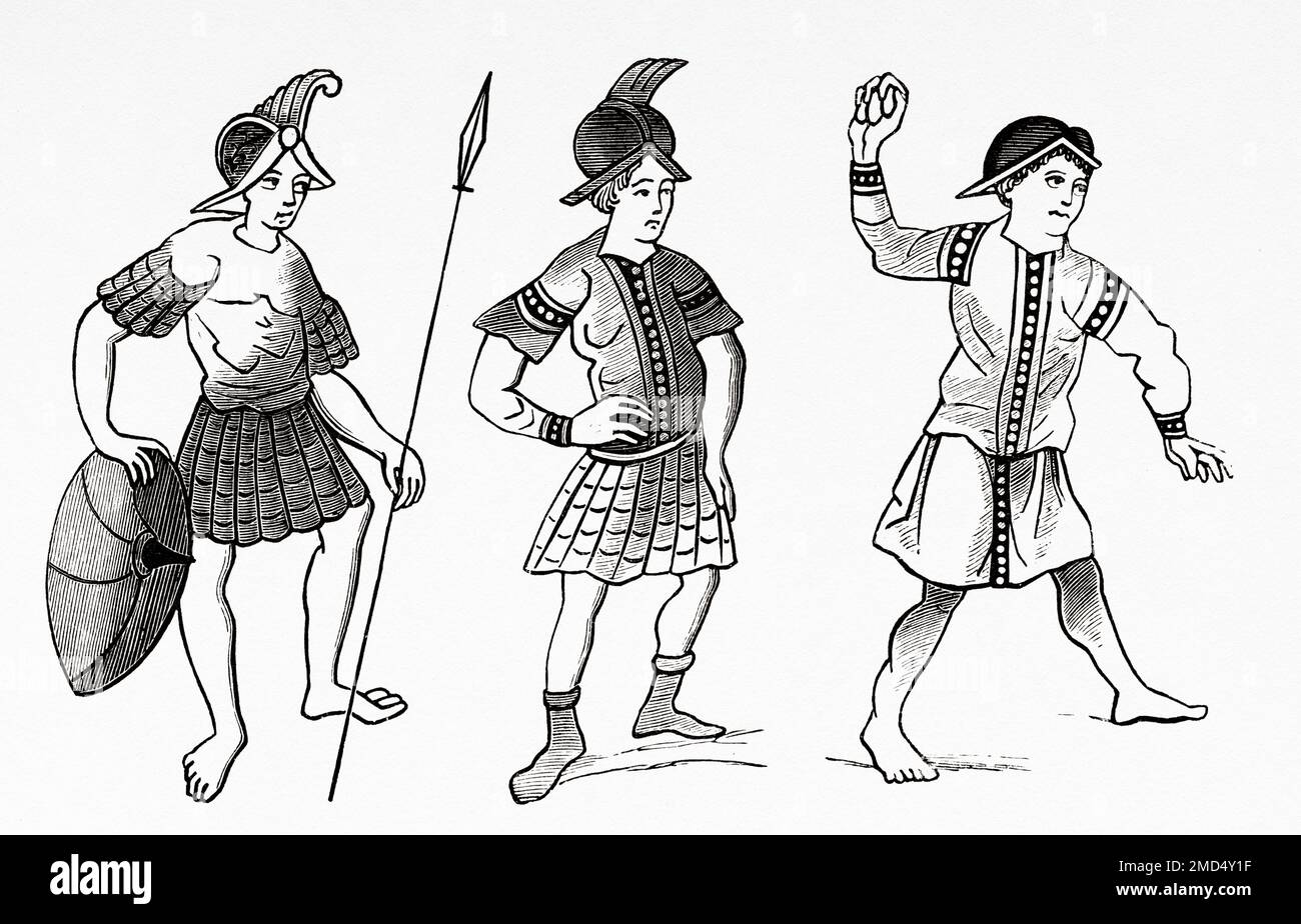 Gallo-Roman soldiers. Facsimile of Prudentius miniatures. The Arts of ...