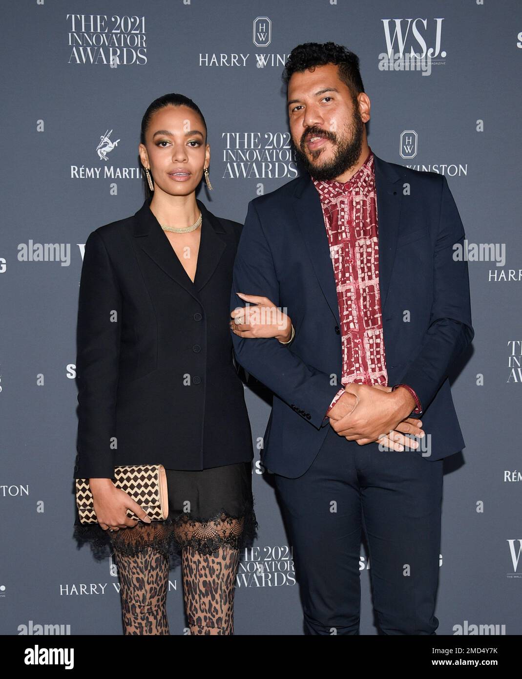 Aurora James, left, and Benjamin Bronfman attend the WSJ. Magazine ...