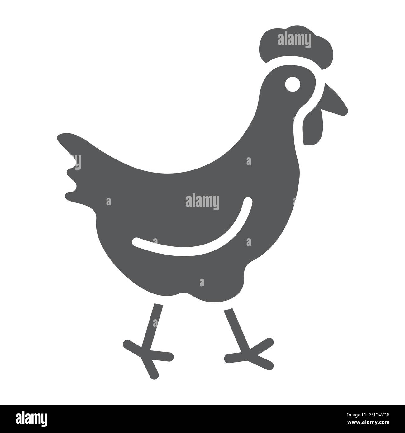 Chicken glyph icon, farming and agriculture, animal bird vector ...