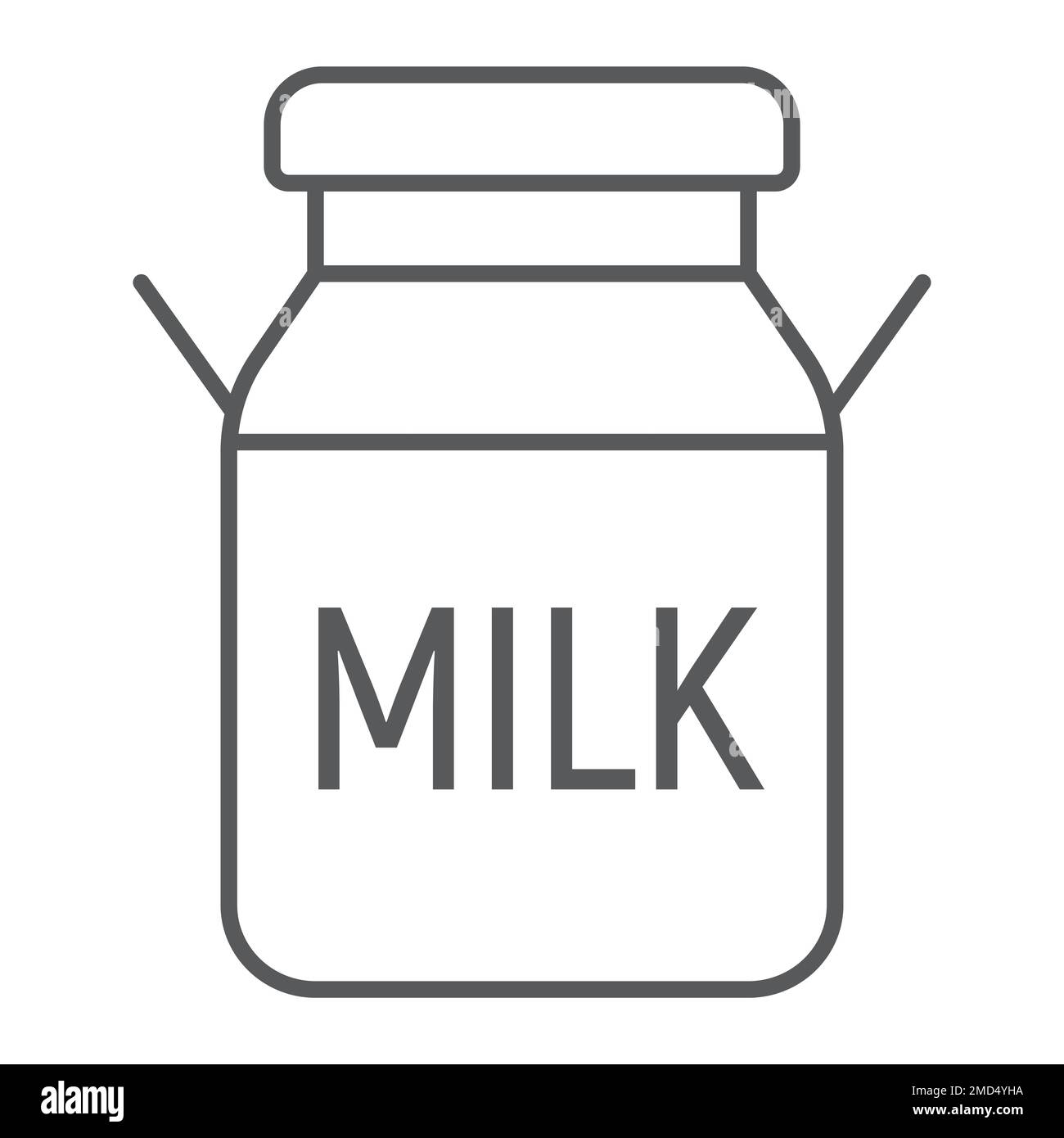 Milk can thin line icon, farming and agriculture, milk container sign ...