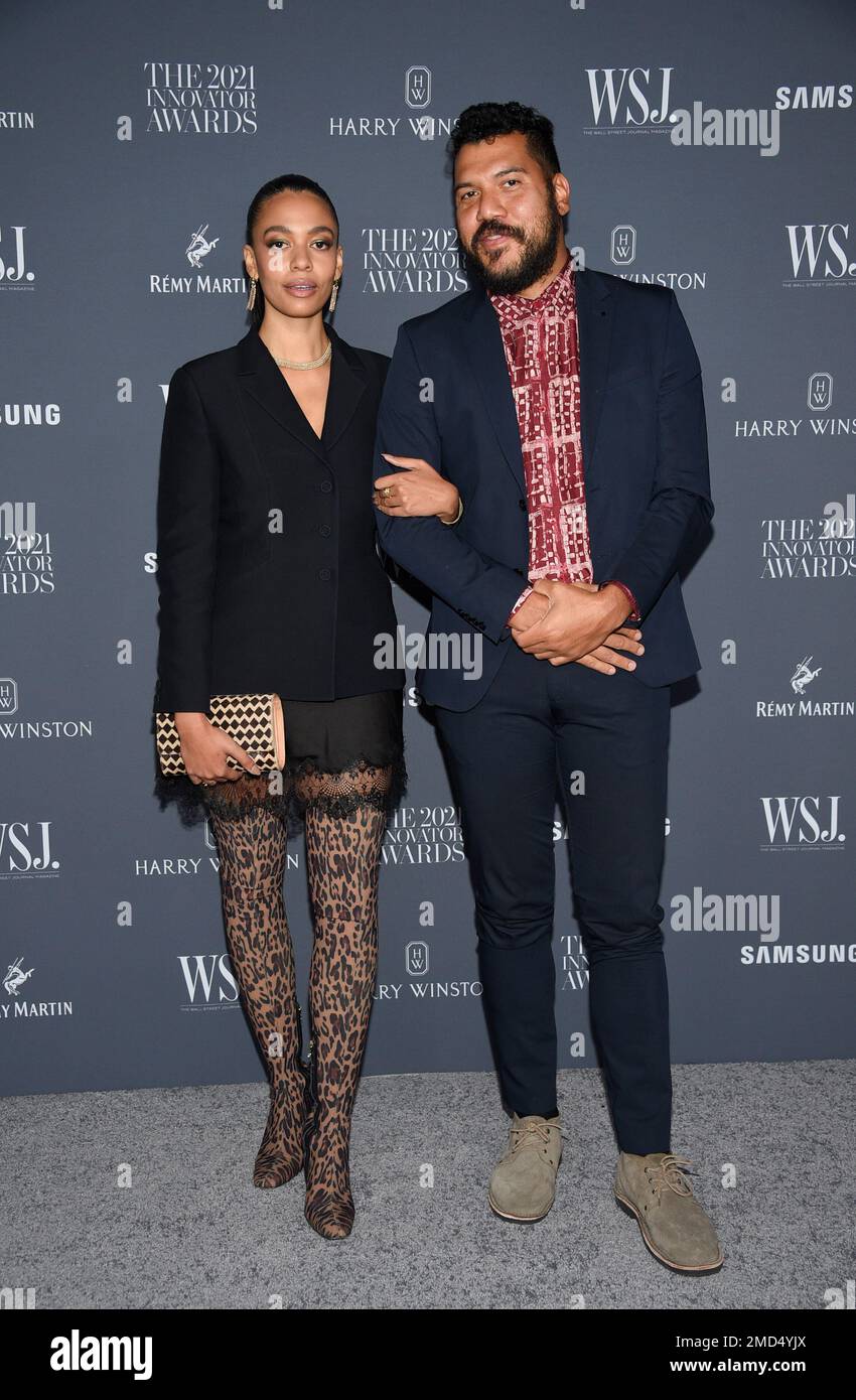 Aurora James, left, and Benjamin Bronfman attend the WSJ. Magazine ...