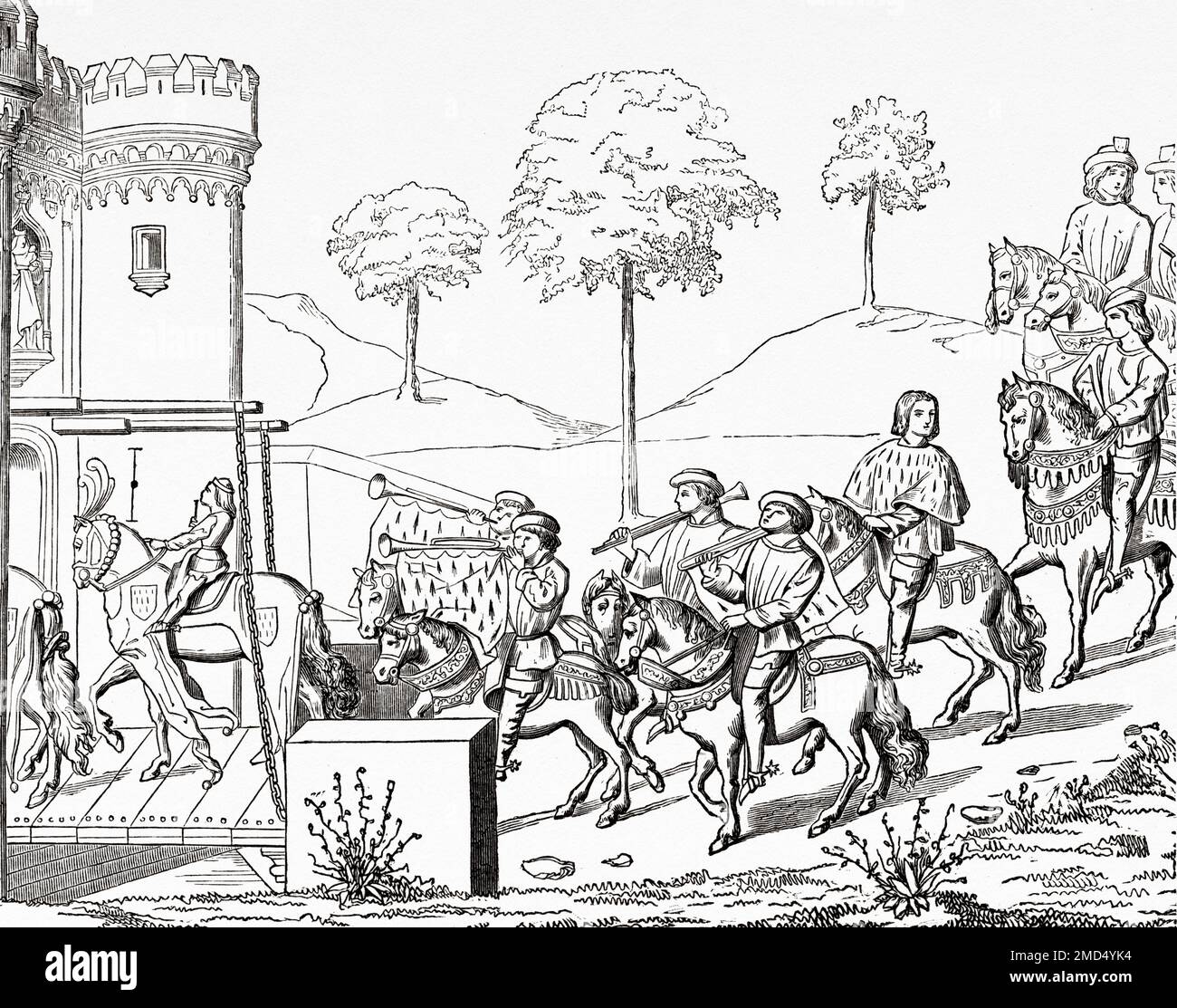 Entrance of the lord chief into the site of the tournament, 15th ...