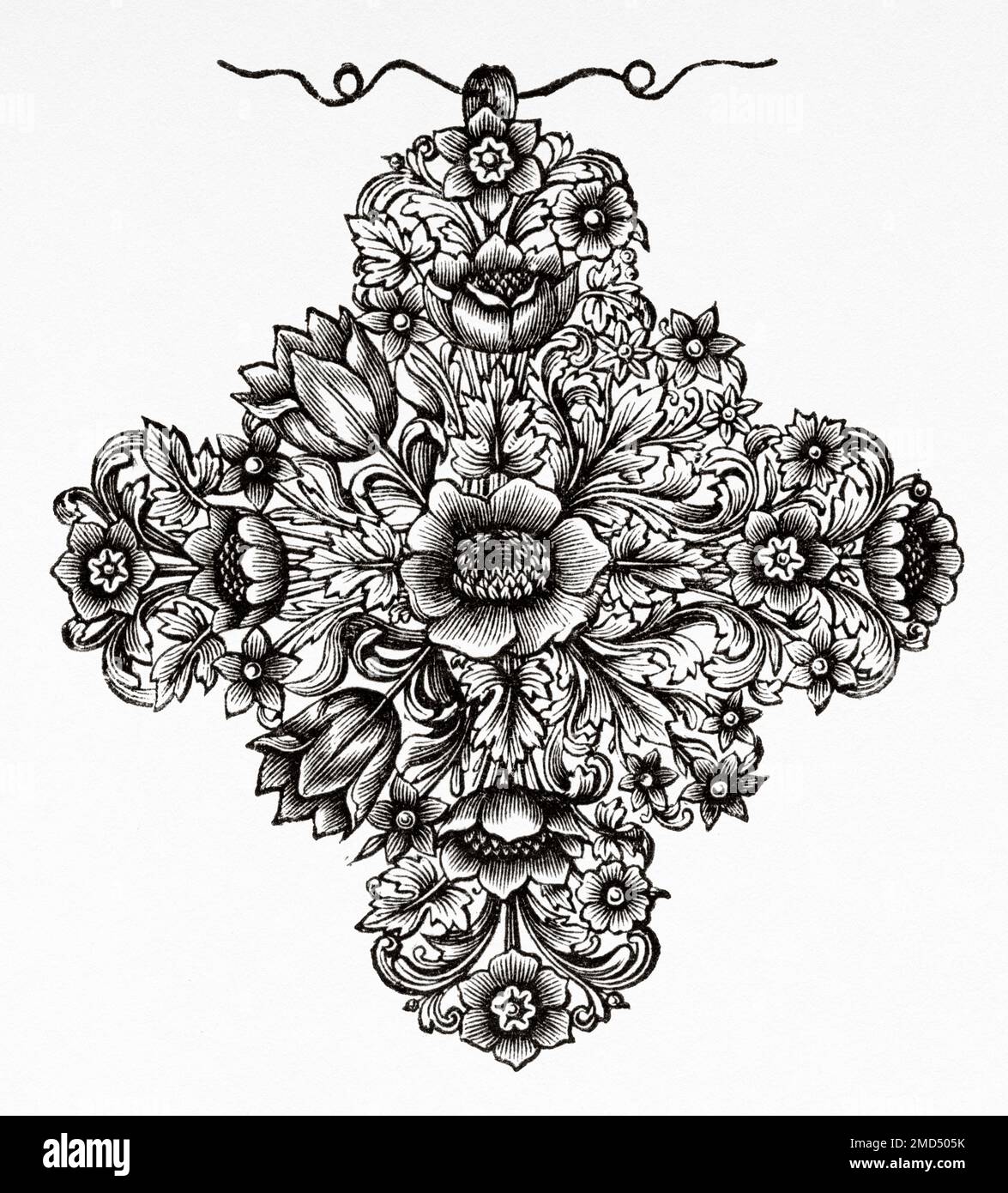 Cross in embossed gold, French work, 17th century. The Arts of the ...