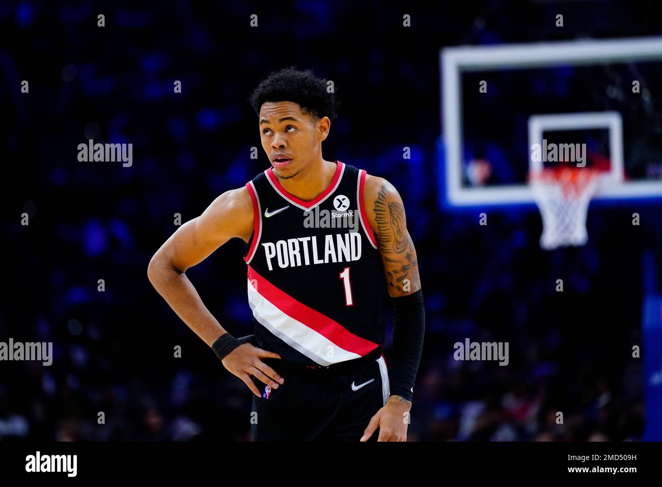 Portland Trail Blazers' Anfernee Simons plays during an NBA basketball ...