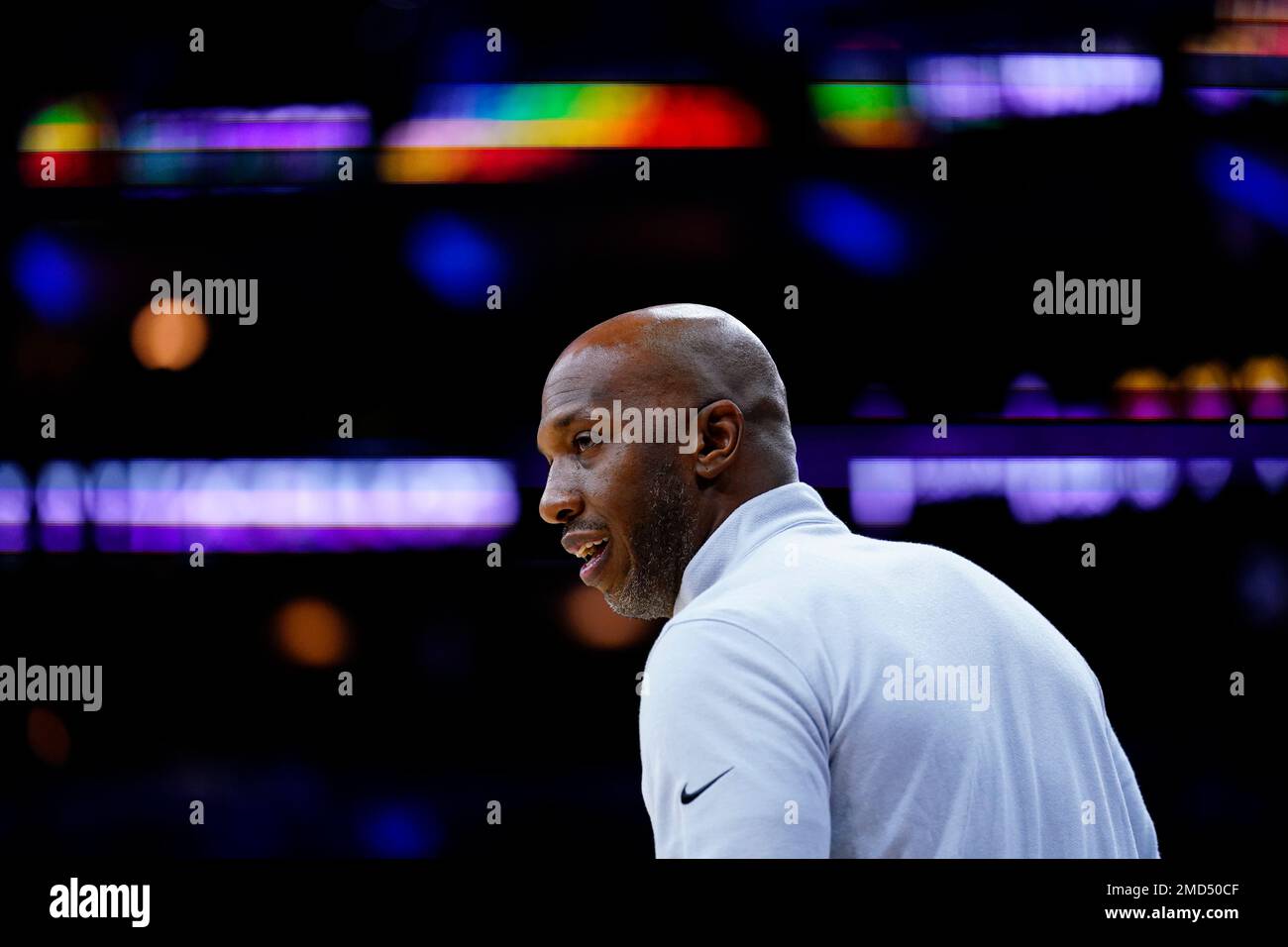 Portland Trail Blazers' Chauncey Billups coaches during an NBA ...