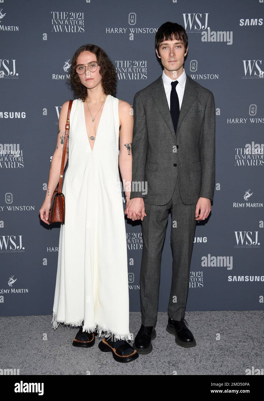 Artist Ella Emhoff, left, and Sam Hine attend the WSJ. Magazine ...
