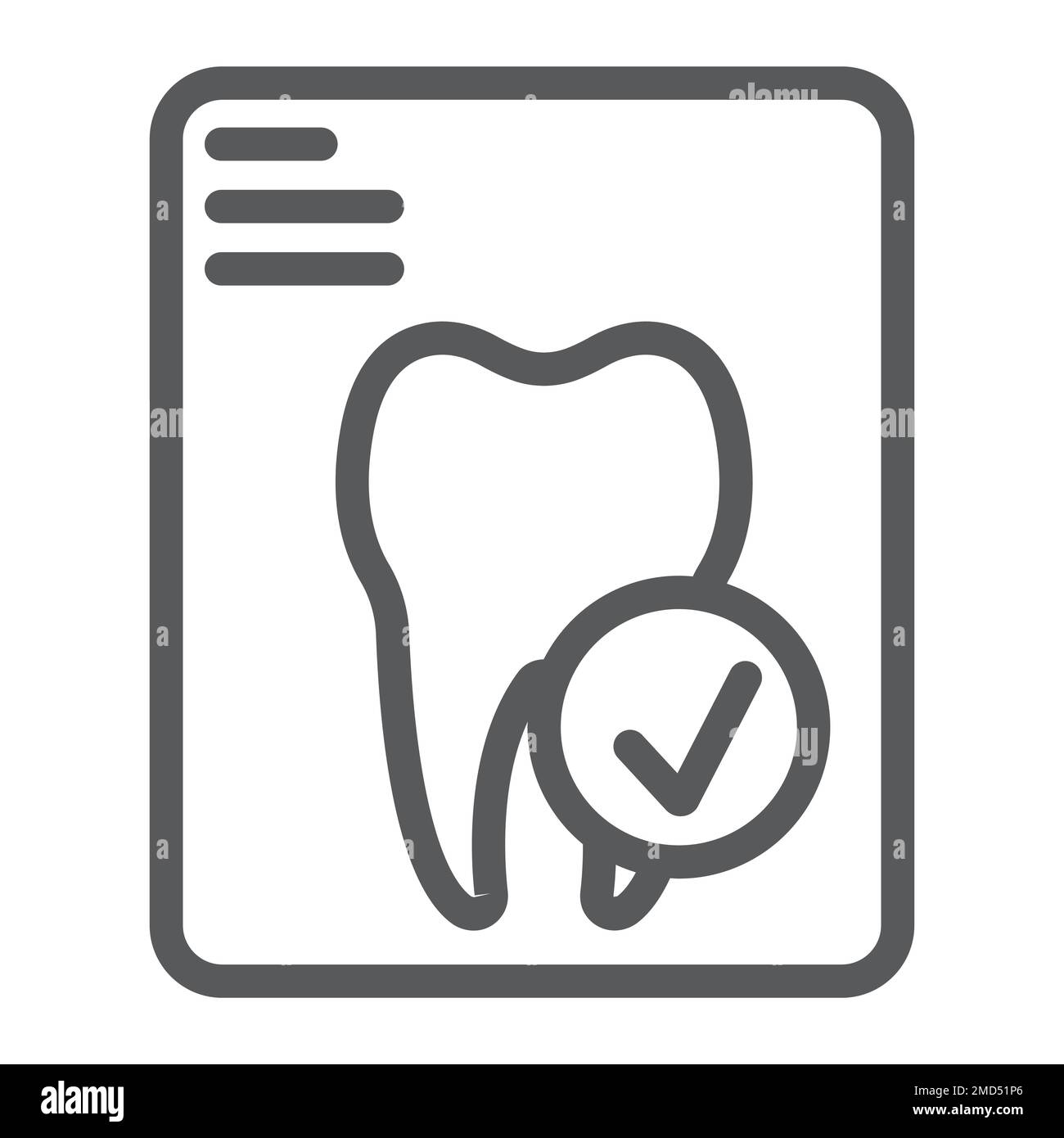 Dental tooth report line icon, stomatology and dental, document sign ...