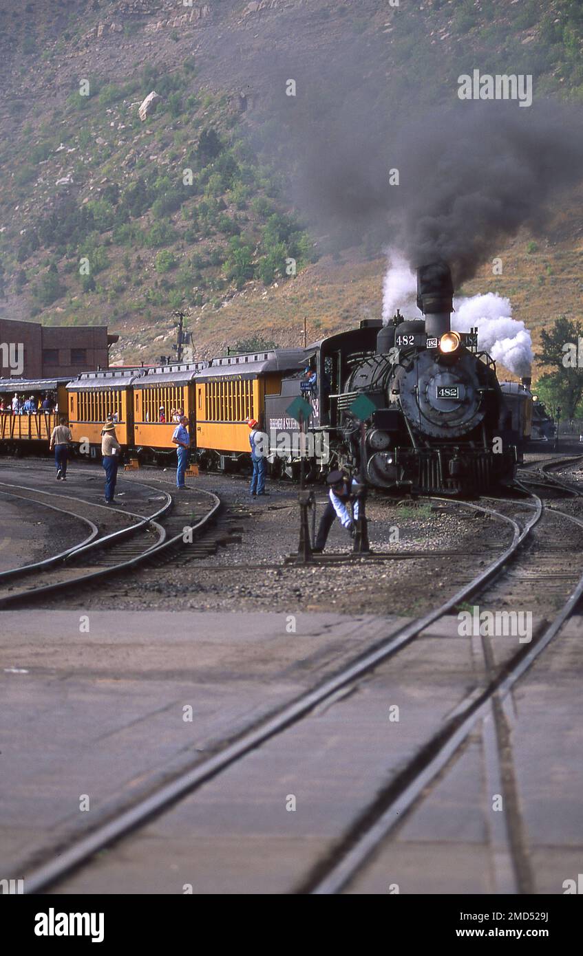 Durango, Colorado, USA. A Durango & Silverton Narrow Gauge Railroad ...