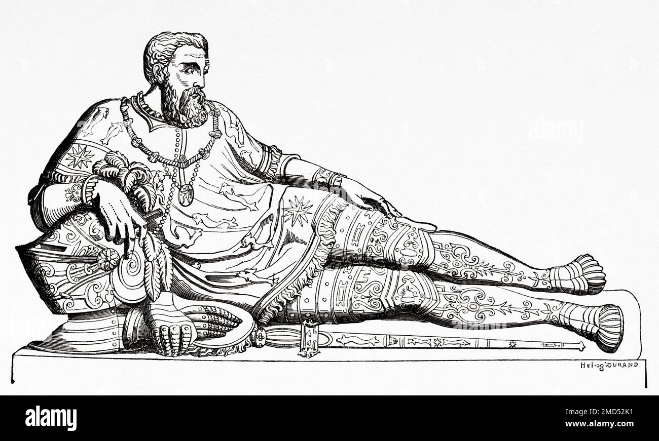 Alabaster statue of Philippe de Chabot Admiral of France by Jean Cousin ...