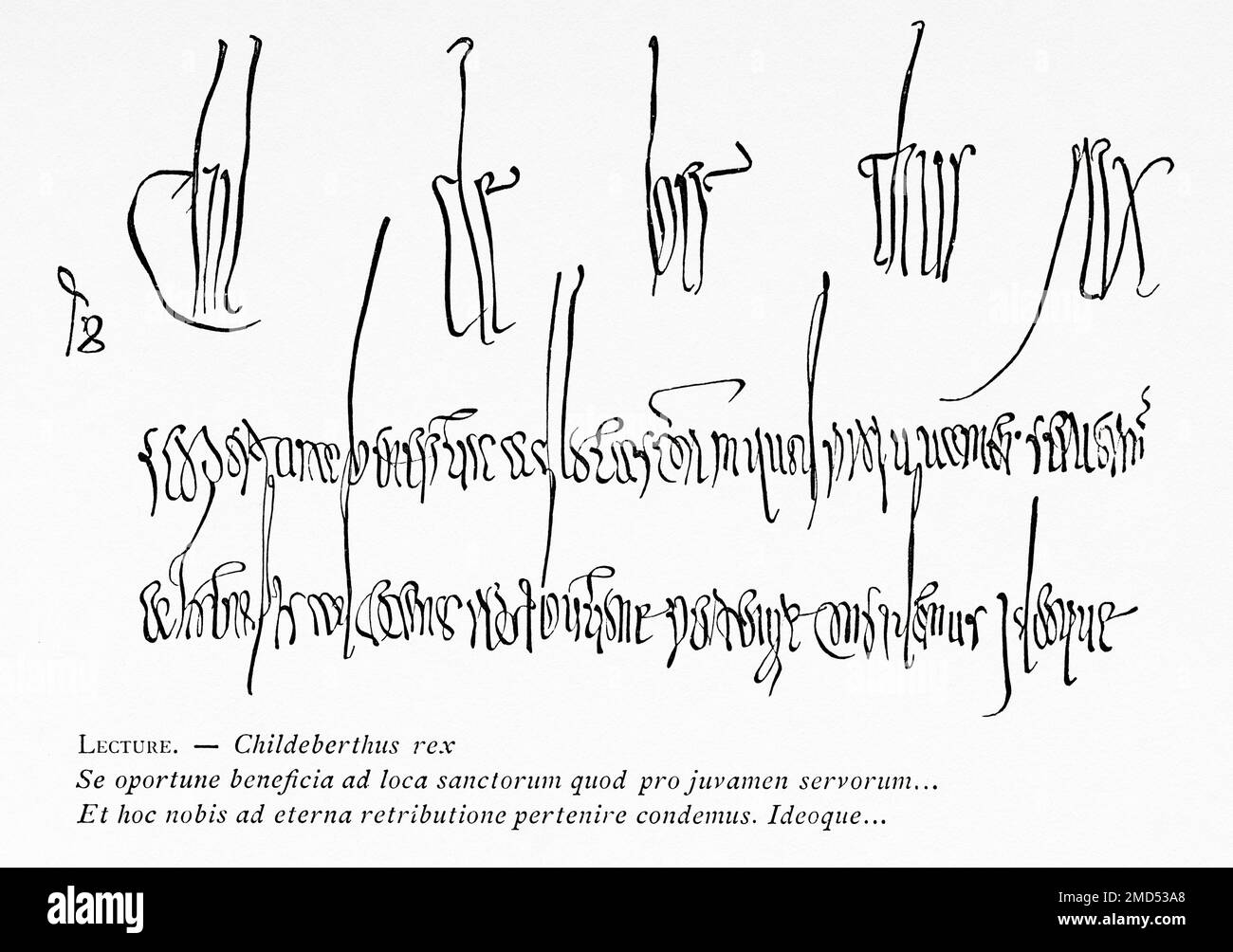 Deed from the end of the 7th century after a diploma from Childebert ...