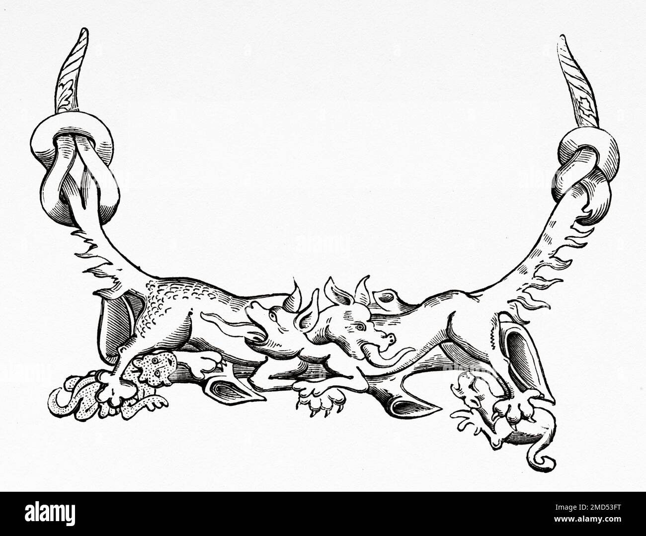 Calligraphic ornamental motifs taken from a 15th century charter of the ...