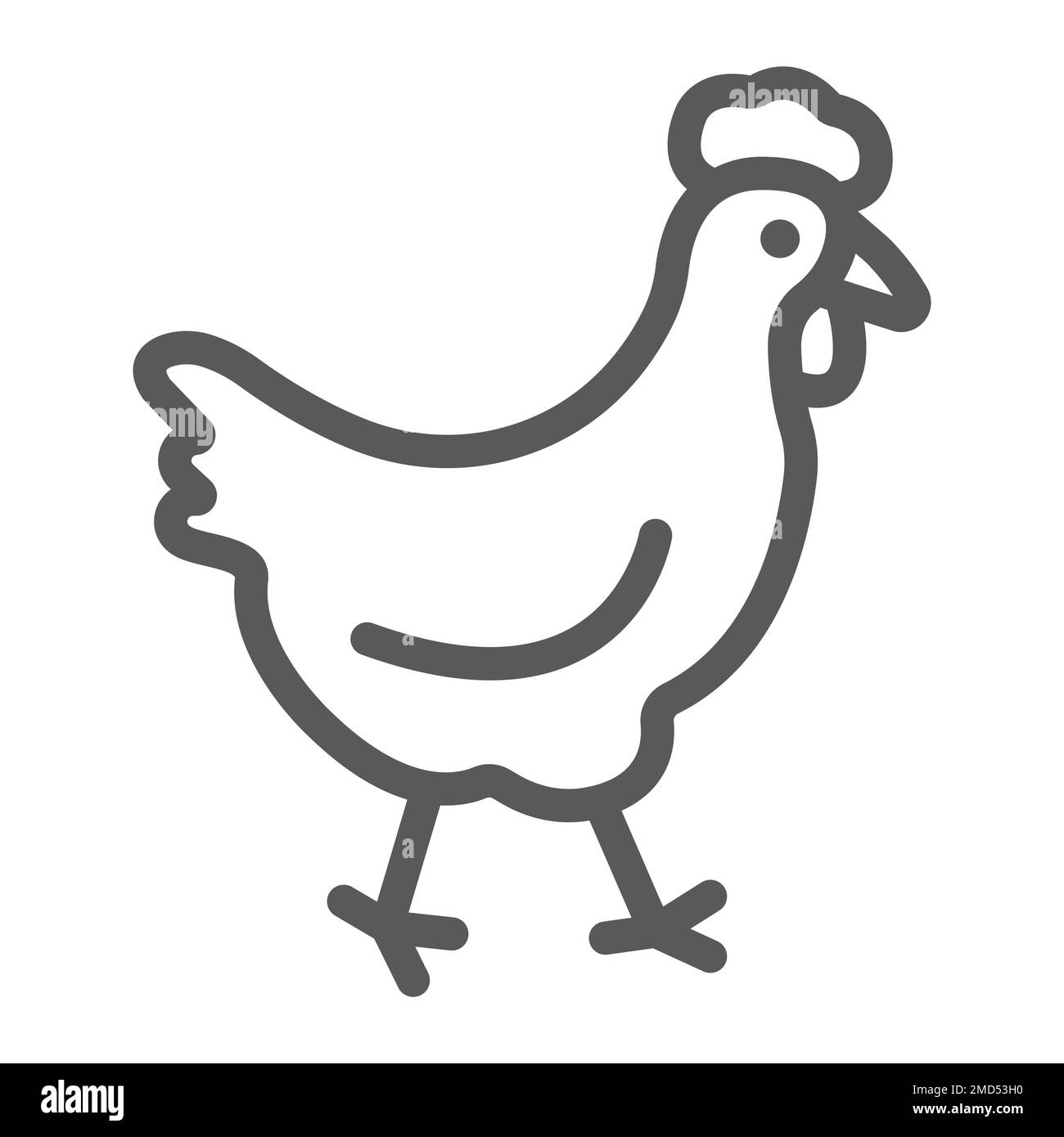 Chicken line icon, farming and agriculture, animal bird vector graphics ...