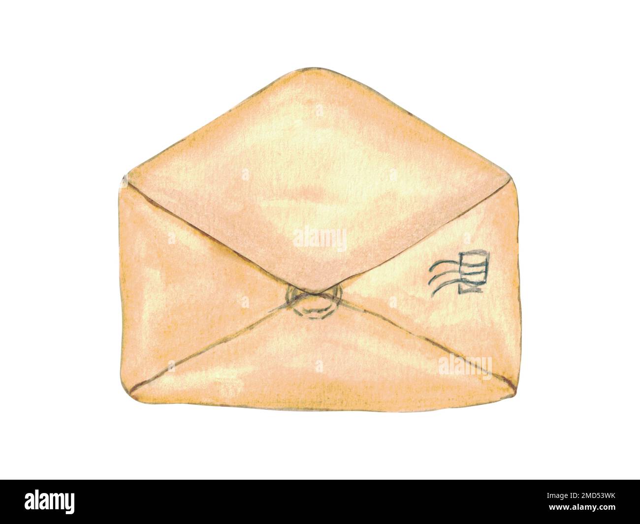 Envelope. Watercolor illustration on a white background Stock Photo - Alamy