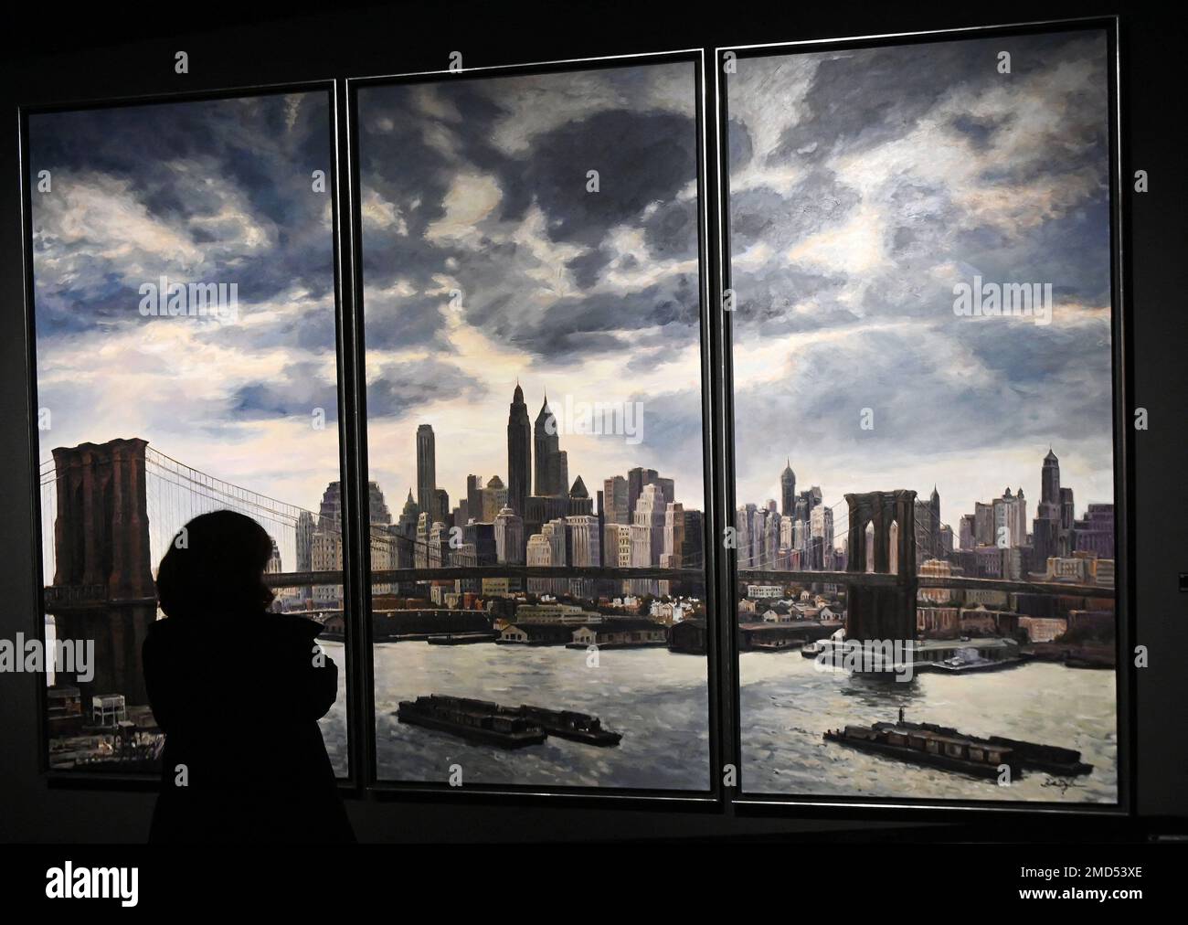 The Bob Dylan’s painting ‘Dark Clouds’ is displayed at the ...