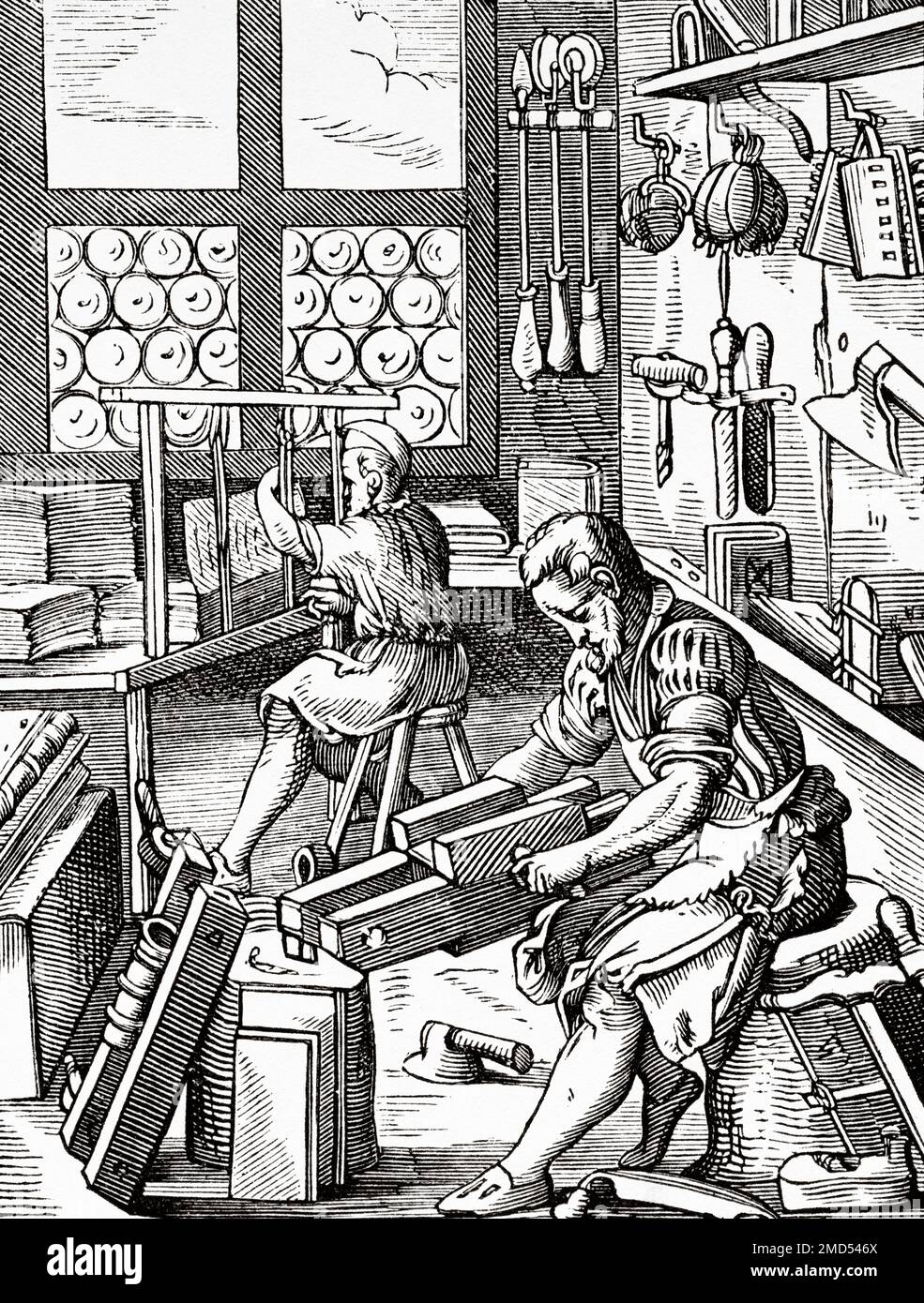 Workshop of a bookbinder, 16th century. The Arts of the Middle Ages and ...