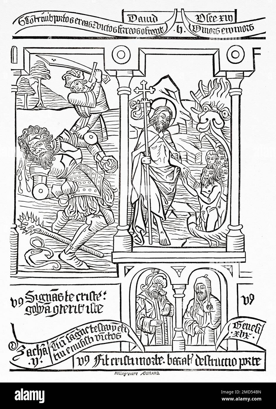 Xylographic of the Pauperun Bible representing with legends taken from ...
