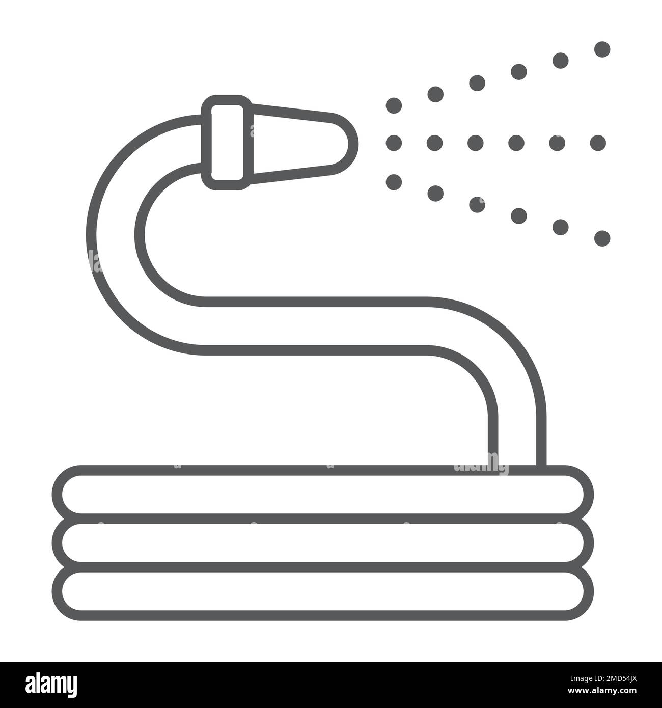 Garden hose thin line icon, farming and agriculture, water hose sign ...