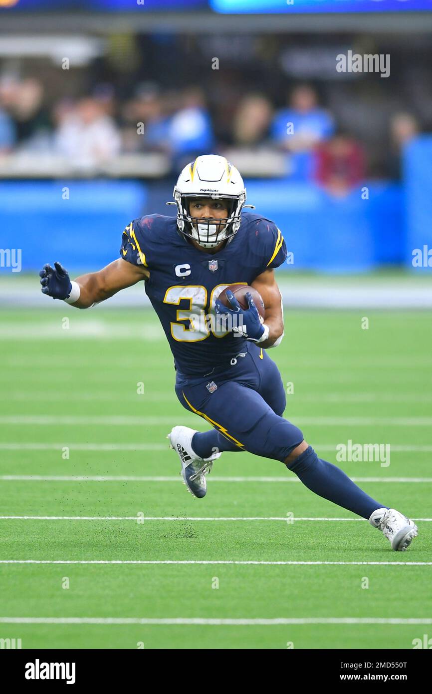 in a professional Football Game Sunday, Oct. 31, 2021, in Inglewood ...