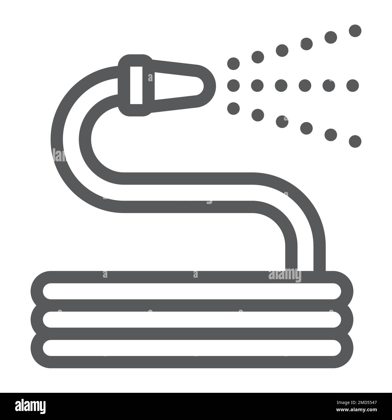 Garden hose line icon, farming and agriculture, water hose sign vector ...