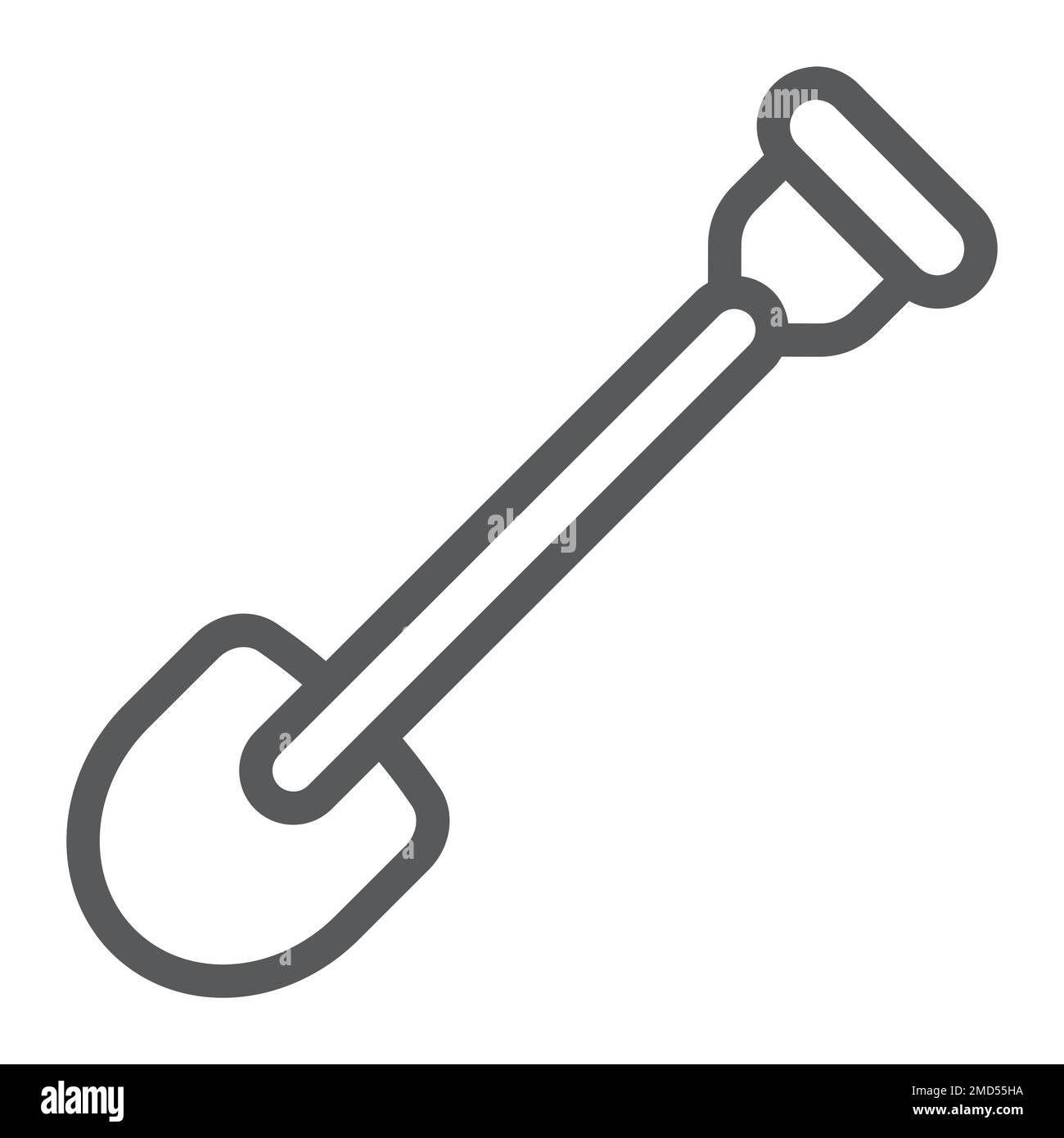 Shovel line icon, farming and agriculture, garden tool sign vector ...
