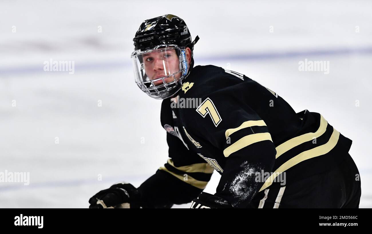 Western Michigan defenseman Ronnie Attard plays during the third period ...