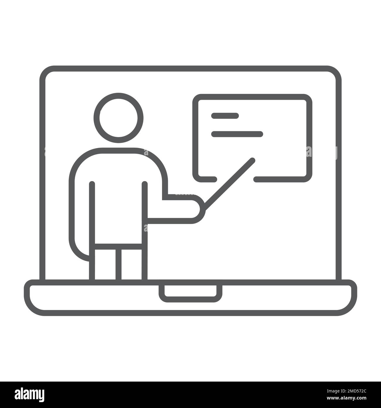 Distance Education thin line icon, e learning and education, online ...