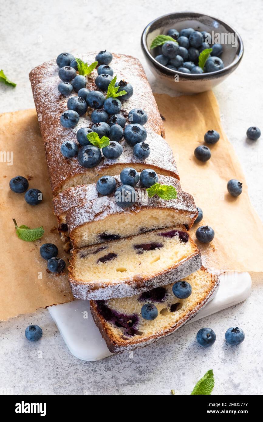 fresh blueberry loaf cake Stock Photo - Alamy