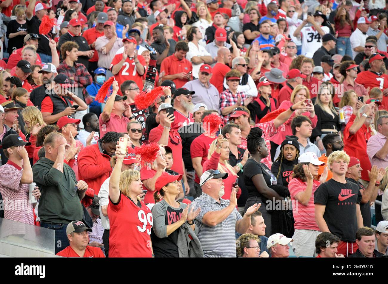 Georgia fans cheer in the stands during the second half of an NCAA ...