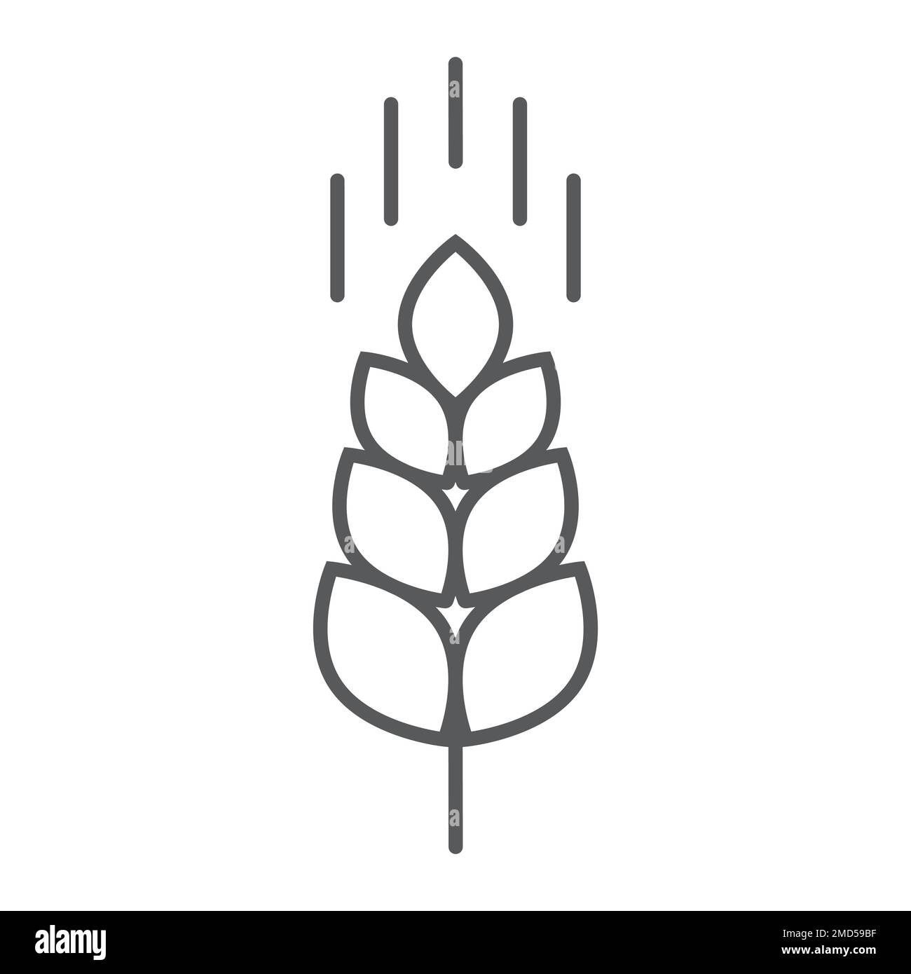 Wheat ear thin line icon, farming and agriculture, grain sign vector ...