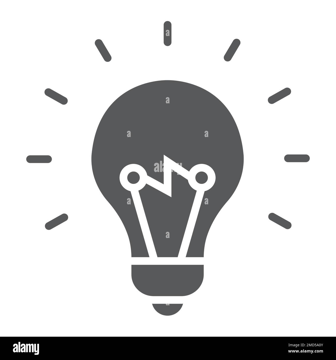 Light Bulb glyph icon, e learning and education, smart idea sign vector graphics, a solid ...