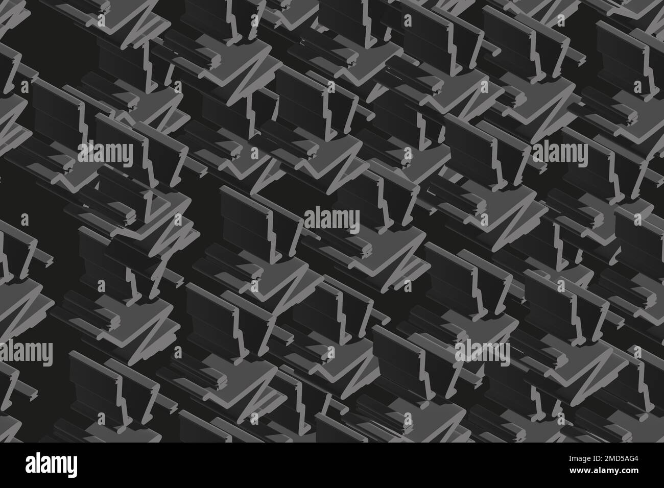 Grey Isometric Background Seamless Pattern, 3D Illustration Stock Photo ...