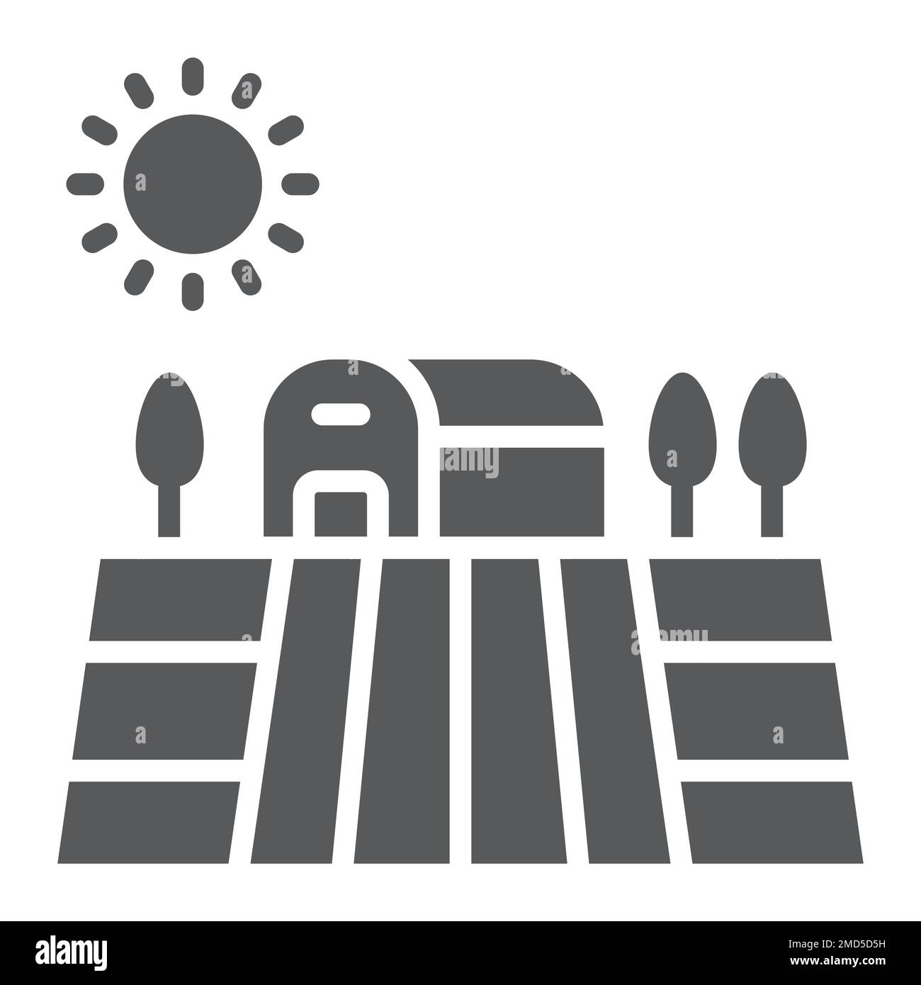 Harvest field glyph icon, farming and agriculture, countryside sign ...