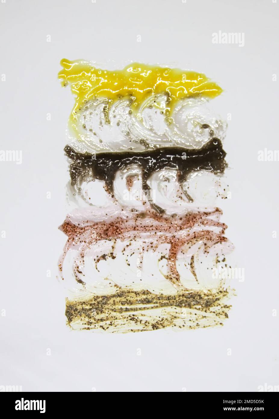 Body scrub textures. Skin care product swatch smear on white background ...