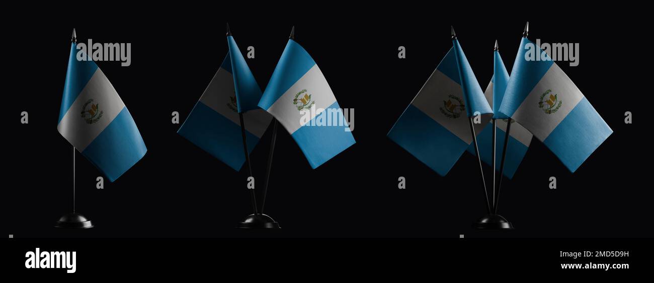 Small national flags of the Guatemala on a black background Stock Photo ...
