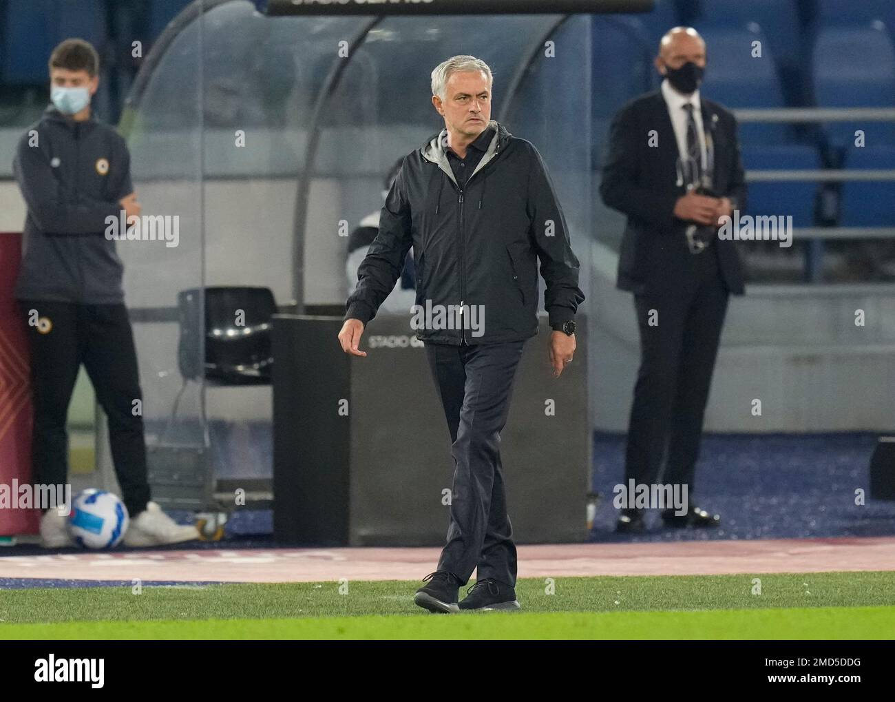 Roma's head coach Jose Mourinho looks on during their Series A soccer ...