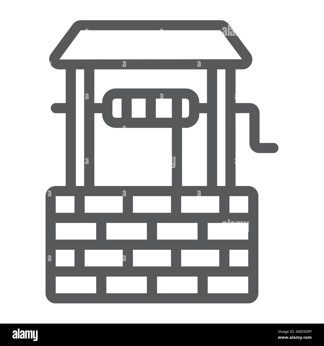 Water Well line icon, farming and agriculture, rural sign vector ...