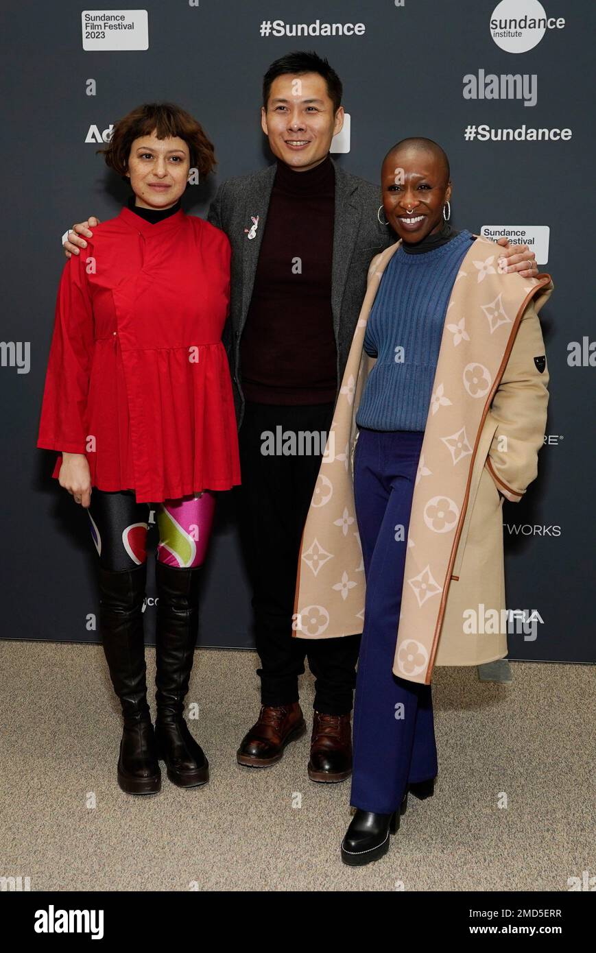 Anthony Chen, director/producer of "Drift," poses with cast members ...