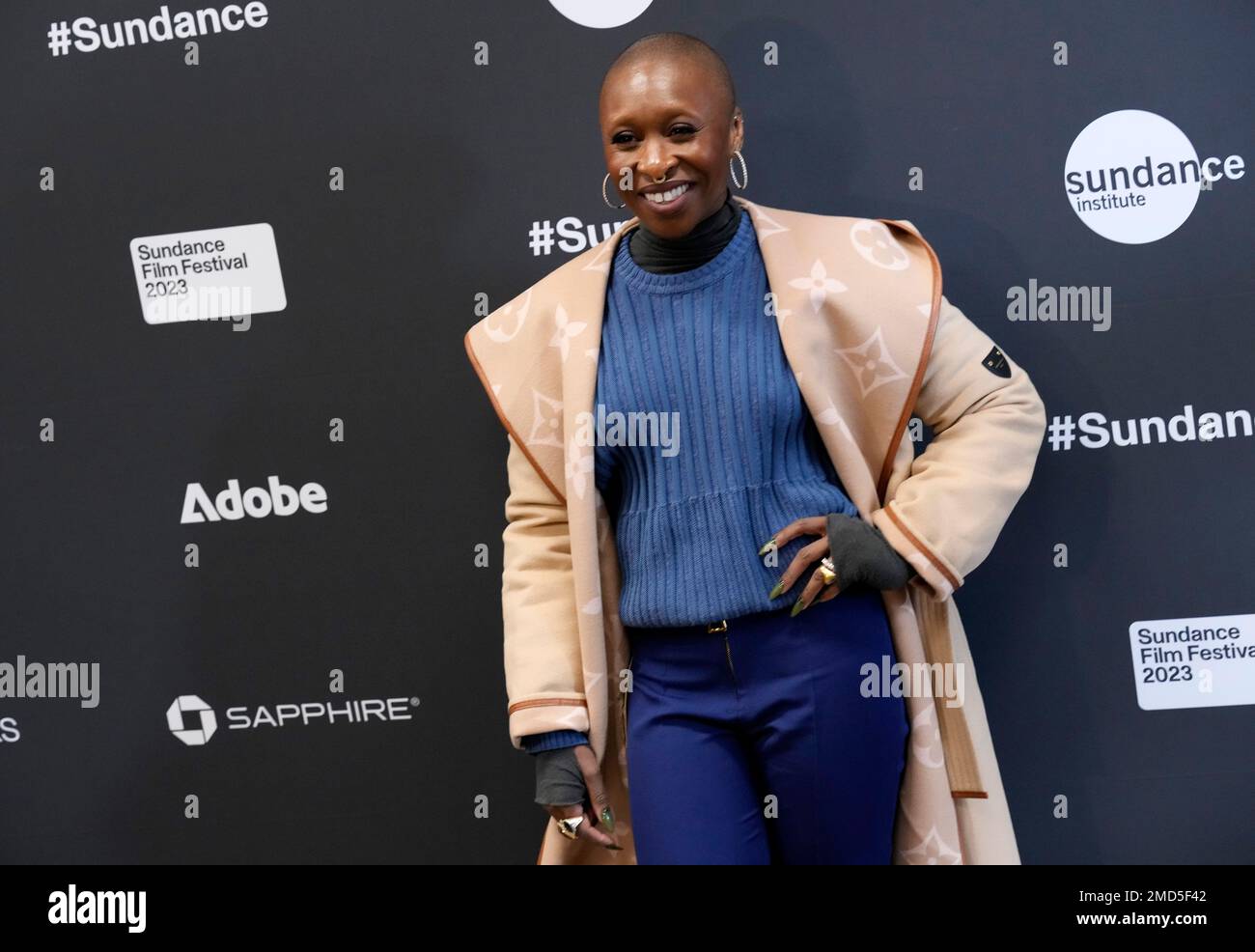 Cynthia Erivo poses at the premiere of the film "Drift" at the 2023 ...