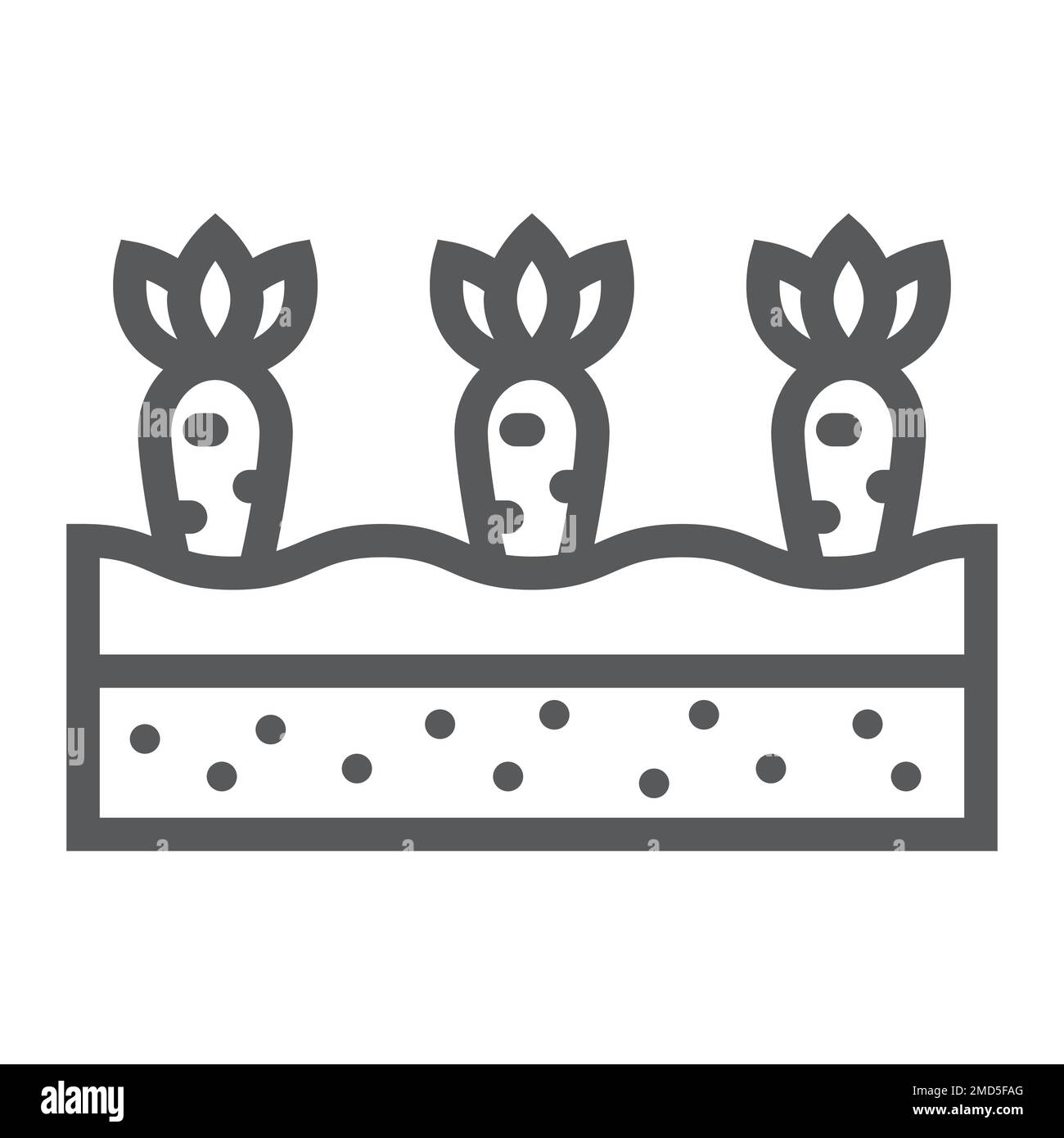 Growing carrots line icon, farming and agriculture, vegetable sign ...