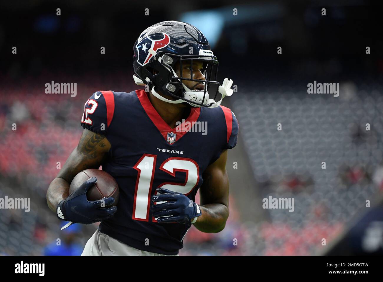 Houston Texans wide receiver Nico Collins (12) before an NFL football ...