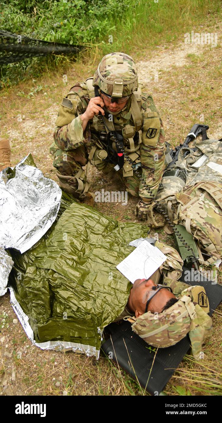 U.S. Army Spc. Luis Zuloeta, a 68W Combat Medical Specialist assigned ...