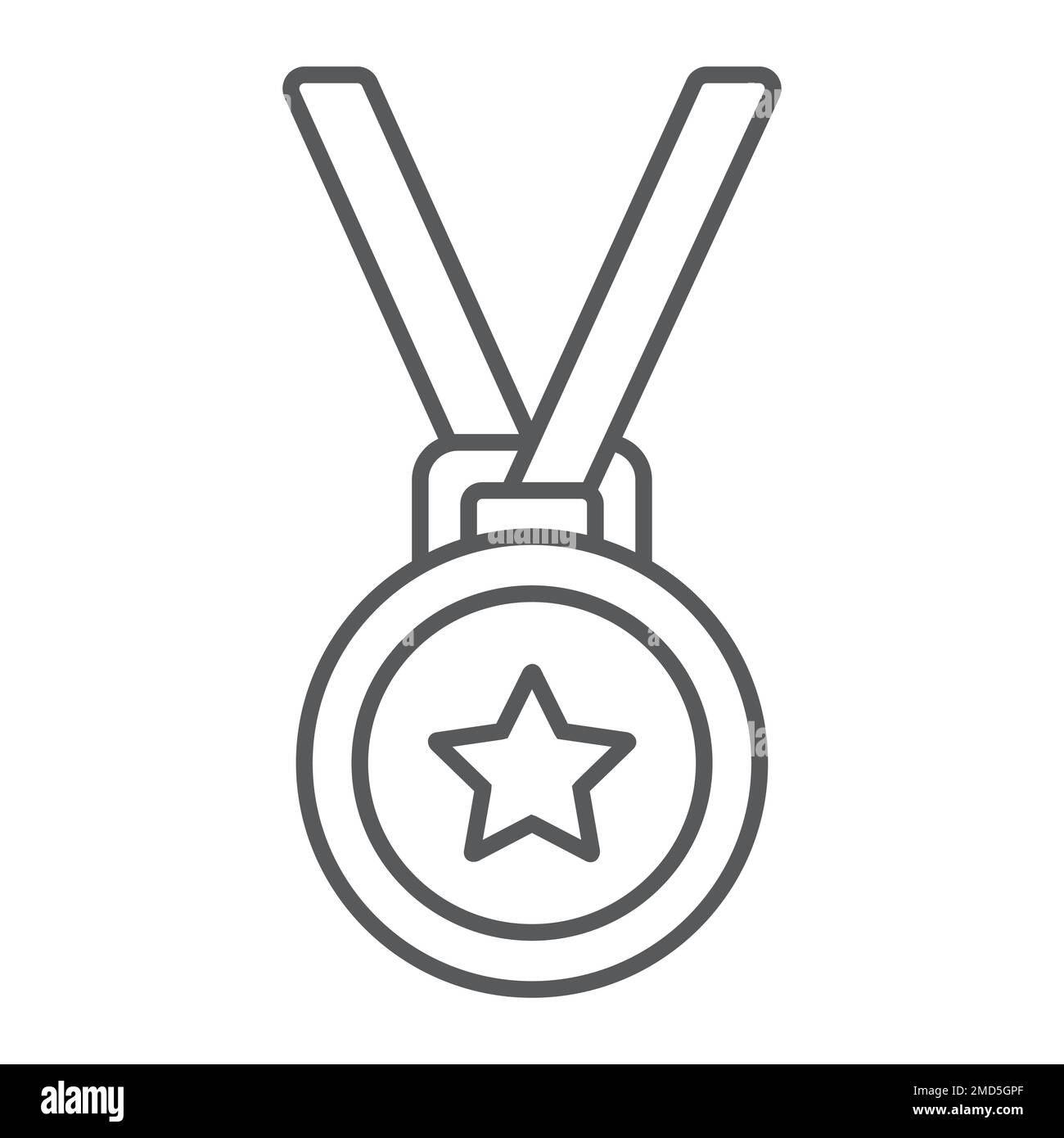 Medal thin line icon, trophy and award, best student sign vector ...