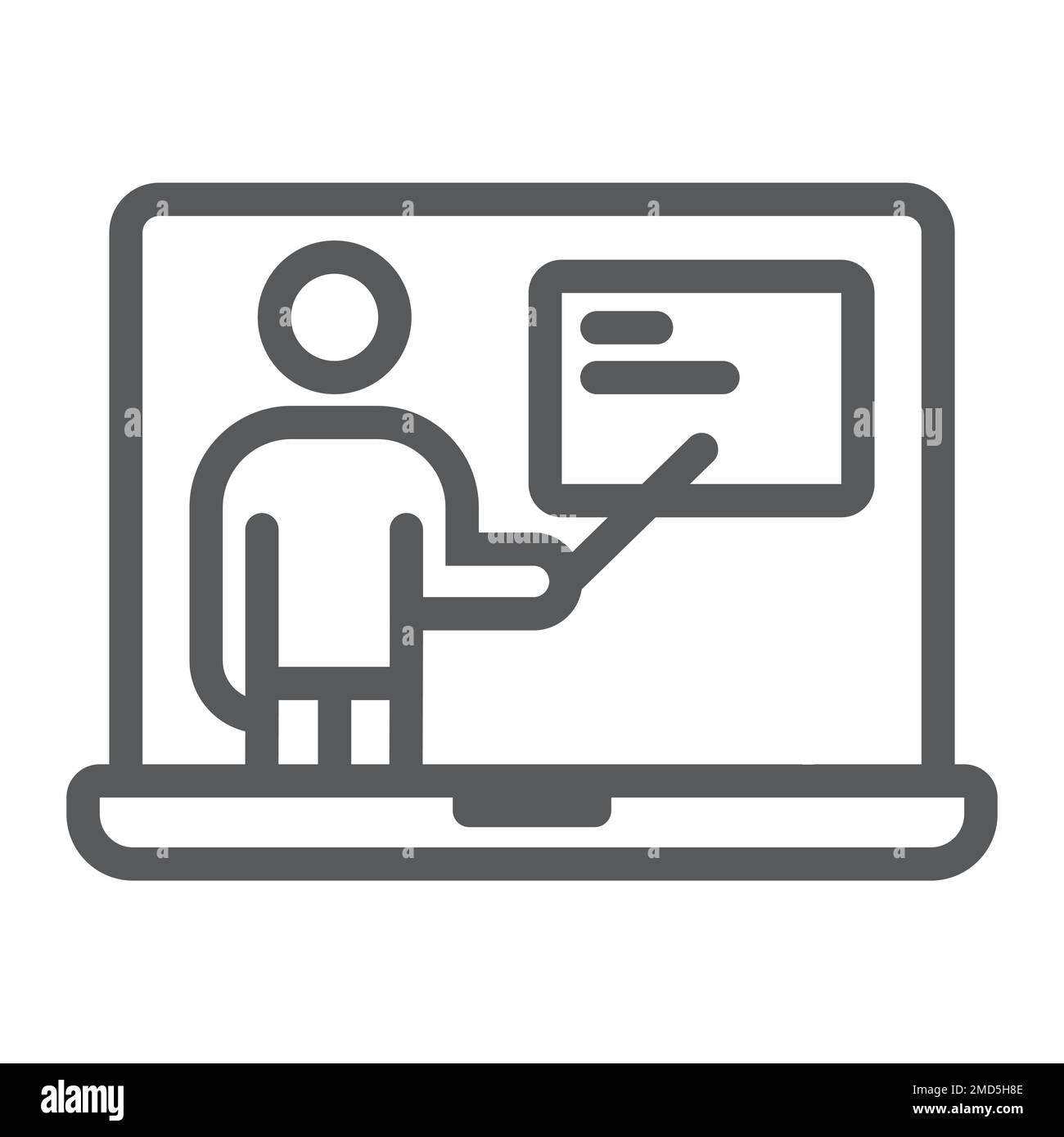 Distance Education line icon, e learning and education, online training ...