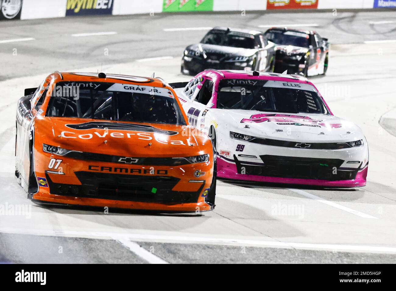 Driver Joe Graf Jr. (07) leads Ryan Ellis (99) during a NASCAR Xfinity ...