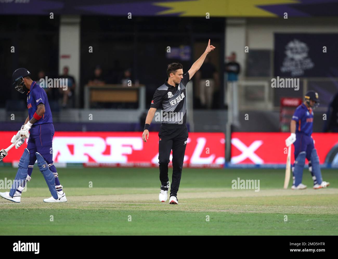 New Zealand's Mark Chapman gestures after bowling a delivery during the ...